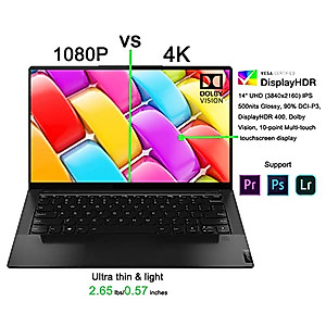 Lenovo IdeaPad Slim 9 9i Pro 14ITL5 14" 4K UHD Touchscreen (Intel 4-Core i7-1195G7, 16GB RAM, 1TB PCIe SSD) Business Laptop, Backlit, Fingerprint, 2 x Thunderbolt 4, IR-Webcam, Windows 11 Pro