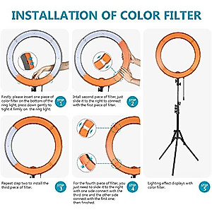 Neewer 18"/48cm LED Ring Light: 52W Dimmable LED Ringlight Makeup Selfie Light Ring with Stand/Soft Tube/Phone Holder/Filter for Camera Phone Photography YouTube TikTok Video Blogging Live Streaming