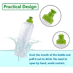 HECHZSO Arc Running Water Bottle with Covers Cap, 10oz Portable Lightweight Bottle for Running Hydration Belt or Fanny Packs Marathon, Walking, Hiking, Cycling, Trail, Skiing