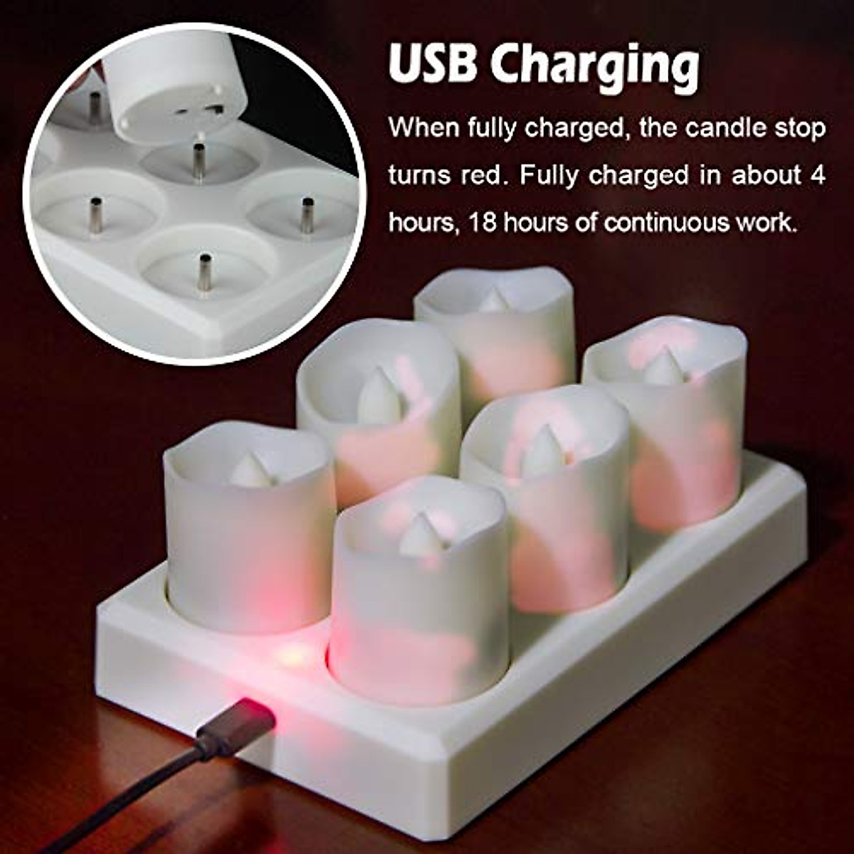 Rechargeable Flameless Candles Tea Lights, LED Candles Flickering Fake Candles with Remote & Timer, Warm White Tealights for Parties, Weddings, Christmas, Bar, Family, Dinner Outdoor Picnic Decoration