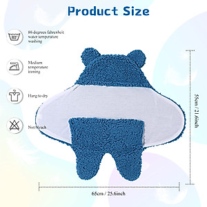 Cute Newborn Baby Swaddle Blanket, Sleeping Wrap Swaddle, Soft Infant Boys Girls Clothes, Receiving Blankets for Infant 0-6 Months, Registry Baby Girl Shower Gift (Blue)