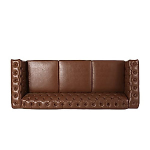 Christopher Knight Home Parkhurst Sofas, Cognac + Dark Brown