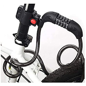 VIGAT Bicycle Combination Lock, Wire Lock, Anti-Shear and Anti-Theft Lock, Bicycle Five-Digit Combination Lock, with Bracket