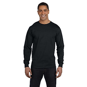 Hanes Men's Essentials Long Sleeve T-shirt Value Pack (2-pack), Black,X Large