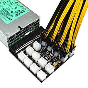 ATX 17x 6Pin Power Supply Breakout Board Adapter Converter 12V for Ethereum BTC Mining,Upgrade Version