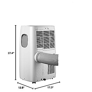 Emerson Quiet Kool 300-Sq 8000 Ashrae / 5000 BTU DOE Portable Air Conditioner with Dehumidifier and Remote Control, AC for Apartment, Bedroom, Medium Rooms up to 300 Sq. Ft. in White