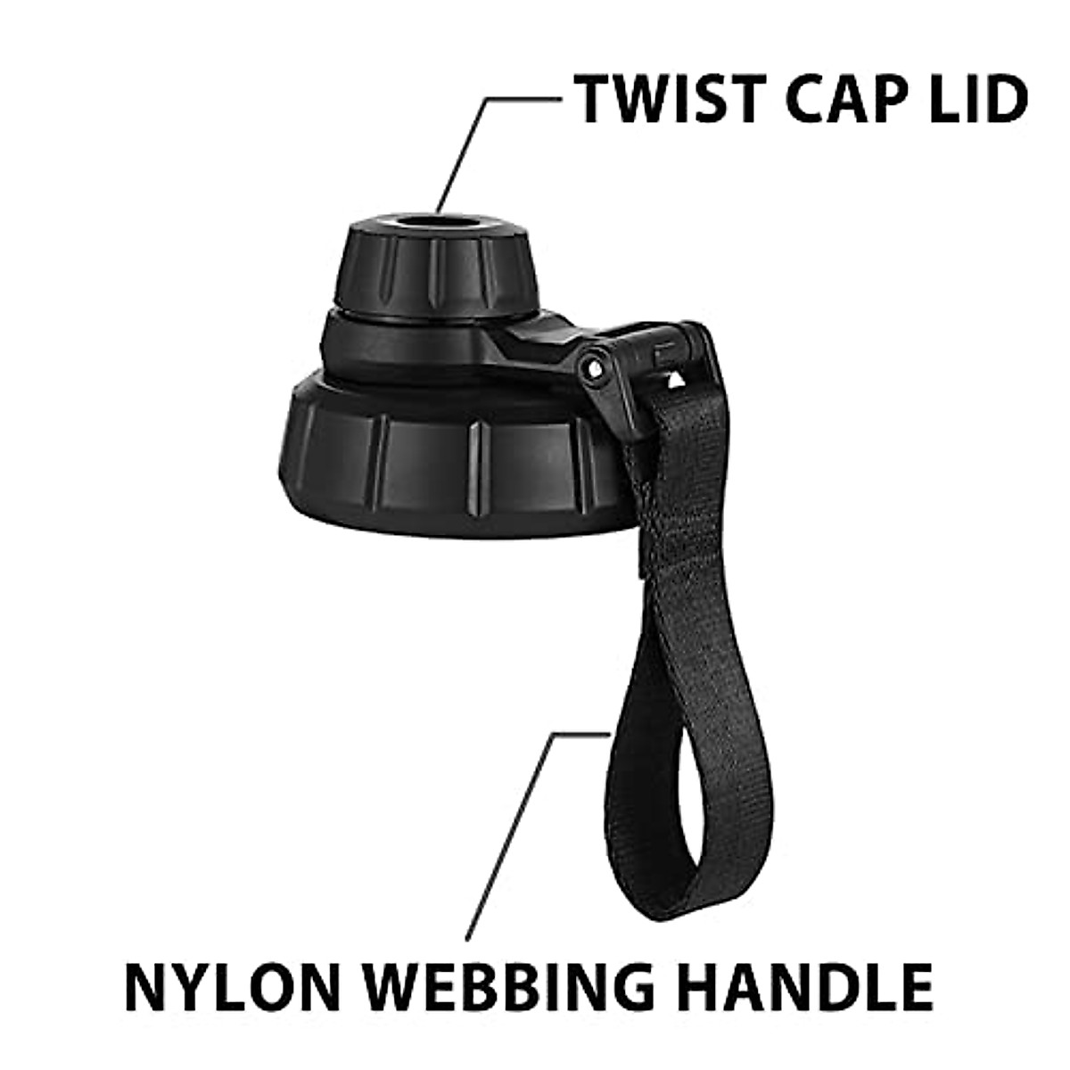 HOMVIDA 2-Pack Wide Mouth Replacement Lids Fit Hydro Flask, Simple Modern, Takeya, Iron Flask and Most Stainless Steel Sports Water Bottles, Black