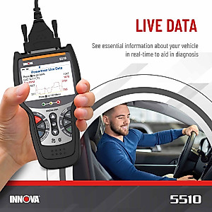 INNOVA 5510 OBD2 Scanner, Scantool for ABS Clear, All System Scanner, Caliper Service, Brake Pad Life, Read/Erase ABS/SRS Codes, Reset Oil Light, Live Data, Lifetime Free Updates