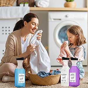 Laundry Detergent Dispenser Bottle 53oz with Label,4 Pack Liquid Laundry Dispenser,Plastic Detergent Dispenser for Laundry Room Organization and Storage,Black Lid