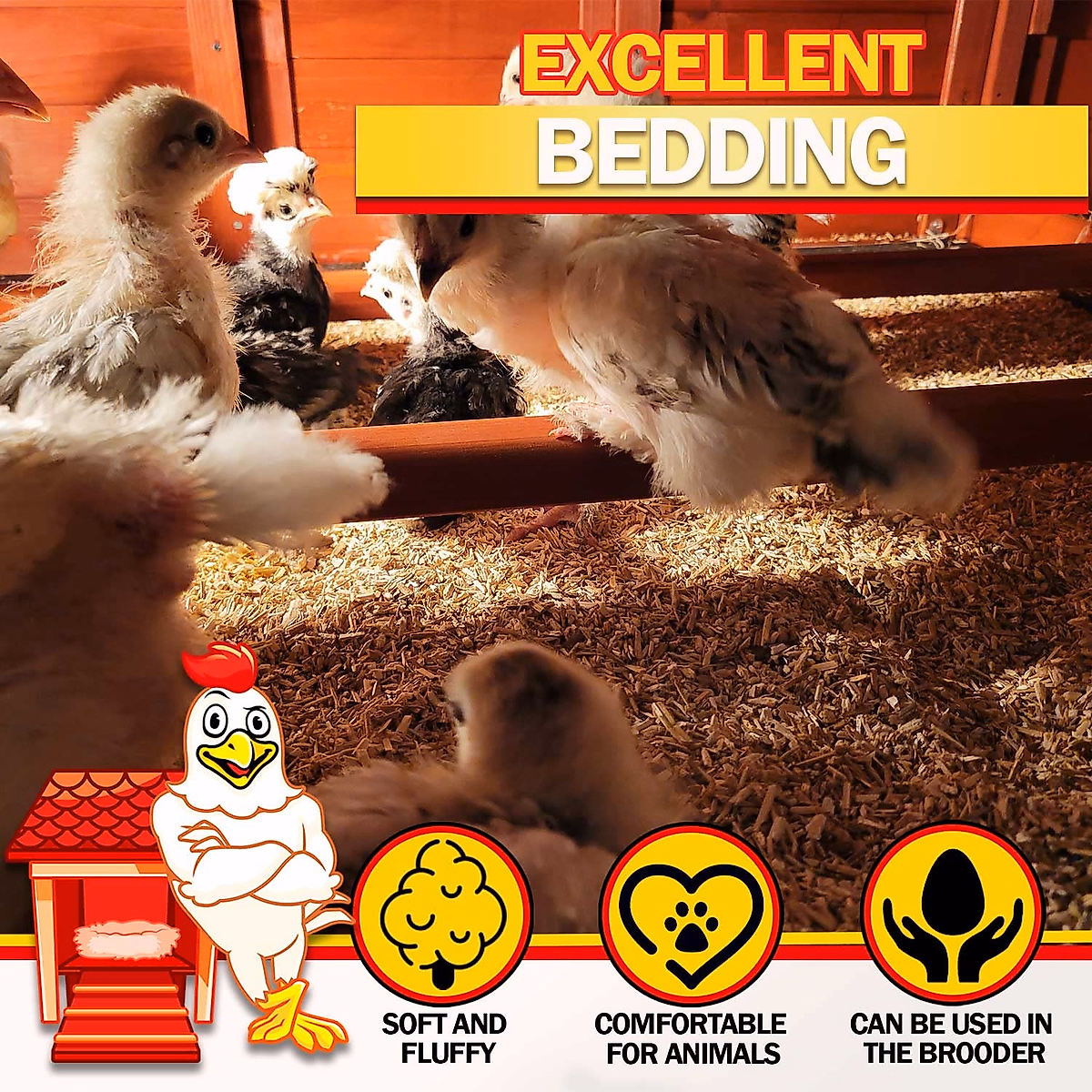 Hemp Bedding for Chicken Coop, with Anti Odor Herbs - Small Animal Litter for Guinea Pig, Hamster, Bunny Rabbit, Snake, Ferret, Tortoise, Rat and More - Pine Wood Shavings Alternative Poultry 1cuft