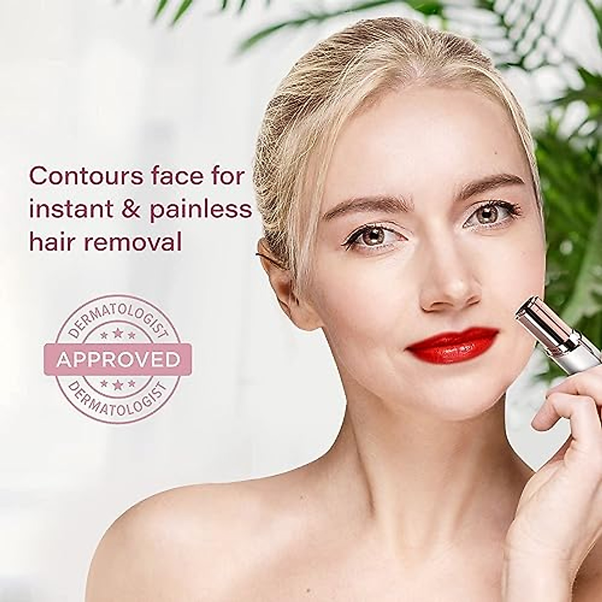 Facial Hair Removal for Women | Electric Razor Device Small Mustache Dermaplaning Remover Tools Tweezers Epilator Trimmer Face Dermaplane Shavers Beauty Gadgets Accessories by VISOFO (Coral)