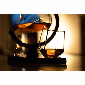 Whiskey Decanter Set with Glasses ARMZAS for Men and Women Diamond Decanter with 2 Drink Glasses and Wooden Stand, Cool Luxury Decanter for Vodka Wine Whisky Liquor Bourbon Christmas Gift Idea