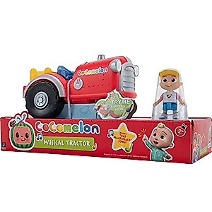 CoComelon Official Musical Tractor w/Sounds & Exclusive 3-inch Farm JJ Toy, Play a Clip of “Old Macdonald” Song Plus More Sounds and Phrases