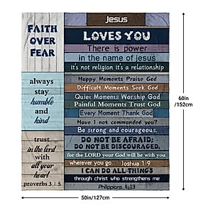 Christian Gifts for Women Faith Blanket 50"x60"- Best Gifts for Christian Women/Men - Inspirational Gifts for Women - Religious Gifts for Men - Funny Christian Christmas, Birthday Throw Blanket