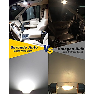 Serundo Auto 578 Led Bulb 211-2 41mm 42mm 1.65in for Car Map Light Dome Light, 6000k White Super Bright Interior Led Festoon Bulb,Pack of 4pcs