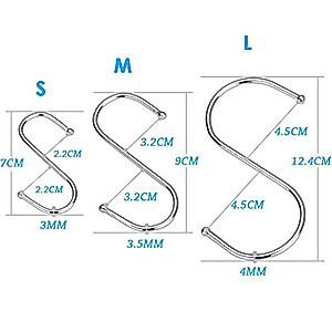 Gikbay Heavy-Duty Stainless Steel, Gardening Tools for Plants, Silver Hanging Hooks Installation Hardware Designed for Any Kitchen (S, 10 Pcs), Small