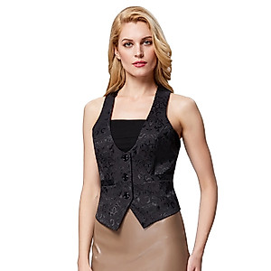 GRACE KARIN Suit Vest For Women Sleeveless Dressy Waistcoat Vest