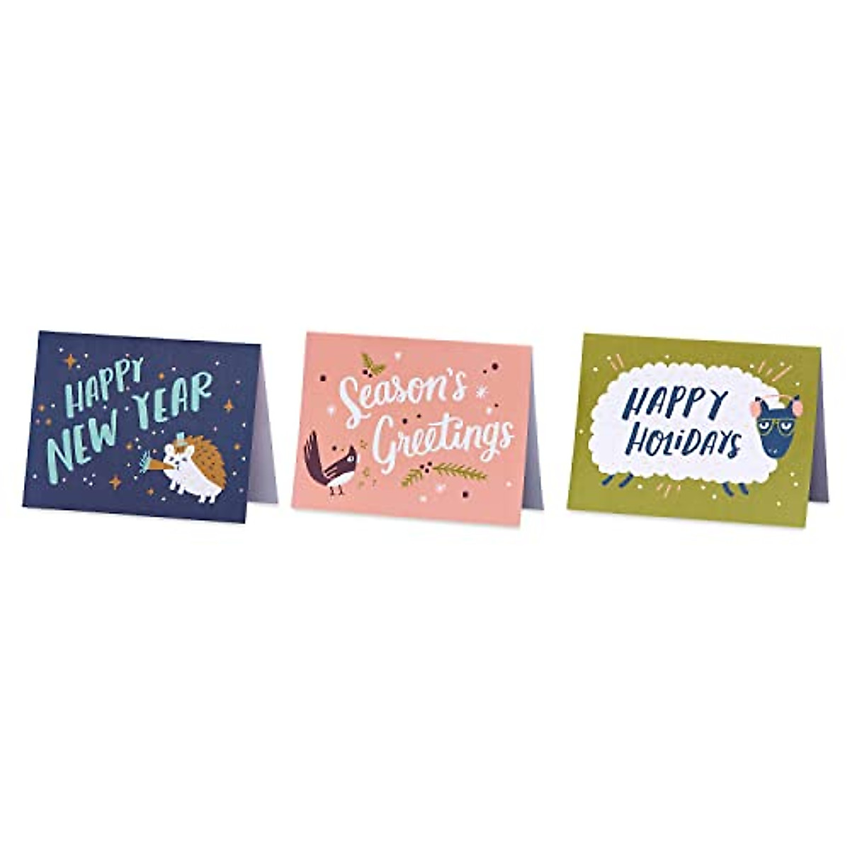 American Greetings Holiday Cards with Envelopes for Christmas, New Years and More, Cute Animals (48-Count)