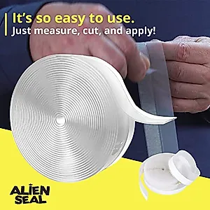 Alien Draft Seal Insulation Tape 49 Feet Transparent Silicone Weather Stripping Door Seal Strip and Under Door Draft Stopper for Window Seal and Door Bottom Seal As Seen On TV