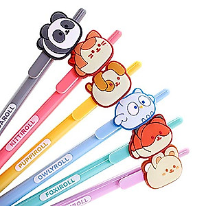 Coosy Anirollz School Supply Stationary Character Gel Pen 1PC : 6 Designs (Set of 6)
