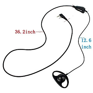 Retevis 2 Way Radio Earpiece with Mic 2 Pin D-Type Walkie Talkie Earpiece Compatible with Baofeng 888S UV-5R UV-82 H-777 RT21 RT22 Two Way Radios (1 Pack)
