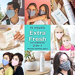 airDefender Reusable Protective Face Masks - Breathable 3 Layer with Nose Wire Filter Pocket Washable Face Mask for Men and Women, 2 Pack Adult (Black Grey)