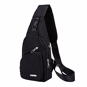 PHABULS Men's Faux Leather mens sling bag for men with USB Charging Port for Travel, Hiking,Cycling (Brown-pu)