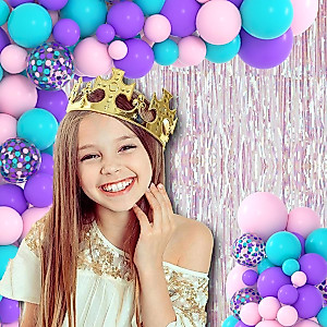 Teal Blue Pink Purple Balloon Arch Garland Kit - Aqua Turquoise Blue Balloons Pink Purple Balloons Baby Girl Birthday Balloons for Under the Sea Princess Birthday Baby Shower Party Decorations