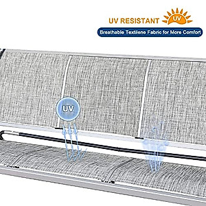 GOLDSUN 3 Person Outdoor Weather Resistant Patio Glider Swing Hammock Chair w/Utility Tray & Sunshade Canopy for Patio, Garden, Deck, or Pool, Gray