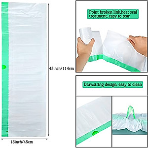WHQXFDZ 60pcs 45*18inch Cat Litter Box Liners Thickness Of About 2mil Jumbo Litter Pan Bags Drawstring Large Durable Litter Box Bag 6 roll Cat Waste bag for Pet Cat Supplies (45*18inch)