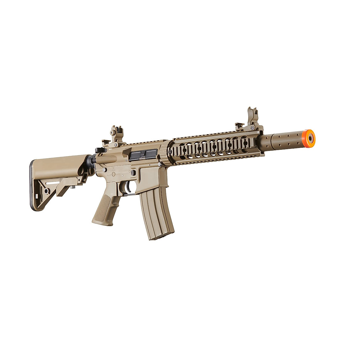 Lancer Tactical Gen 2 M4 SD Long Rail 9" Electric Airsoft AEG Rifle - Full/Semi-Auto - Desert/Nylon Polymer