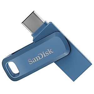 SanDisk 256GB Ultra Dual Drive Go USB Type-C Flash Drive, Blue - SDDDC3-256G-G46NB