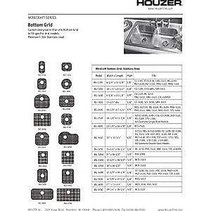 Houzer BG-1400 Wirecraft Kitchen Sink Bottom Grid, 9.62-Inch by 13.12-Inch,9-5/8-by-13-1/8-Inch,Stainless Steel
