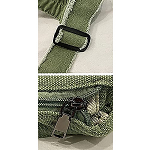 HUALEYNA Women's Canvas Bag Crossbody Bag Casual Hobo Bag Large Shoulder Bag Shopping Bag Unisex (Green)