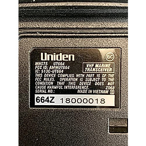 Uniden MHS75 Waterproof Handheld 2-Way VHF Marine radio, Submersible, Selectable 1/2.5/5 Watt Transmit Power. All USA/International and Canadian Marine Channels - Color Black