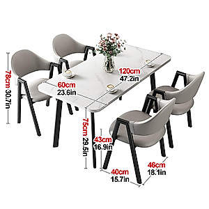 皮Conference Table Office Table Set With 4 Chairs,Square Reception Table And Chairs Set,Combination Negotiation Table Sales Shops Meetings,Leather Material,Kitchen Lounge Living Room Dining ( Color : P