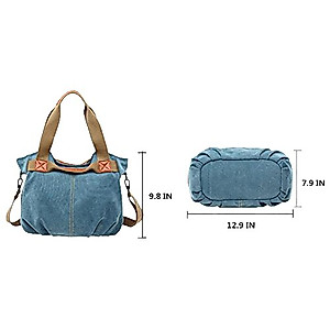 coofig Womens Canvas Handbags Bulk Hobo Tote Bags Vintage Retro Casual Shoulder Bags(Wine Red)