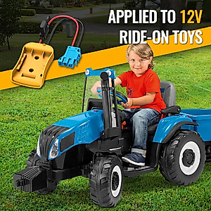 Kzreect Power Wheels Adapter for Dewalt 20V Battery Adapter, Power Wheels Battery Conversion Kit with Fuse Holder and Wire Harness Connector Compatible with Peg-Perego Kids Ride-on Toy