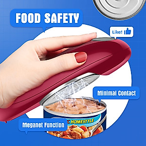 One-Touch Electric Can Opener Automatic Hand Free Can Opener for Arthritis and Seniors, Safety Can Opener Smooth Edge, Restaurant Can Opener Best Kitchen Gadget for Home Use