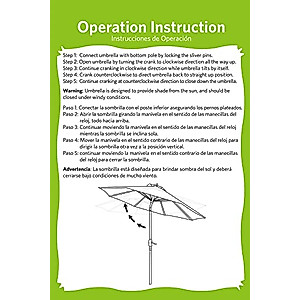 Bayside21 9' Patio Umbrella Outdoor Table Umbrella with Crank, Auto Tilt, Durable Solution Dyed Polyester Fabric Umbrella Canopy, Faded Resistant, UV Protection SPF 50+, Solartex Fabric Orange