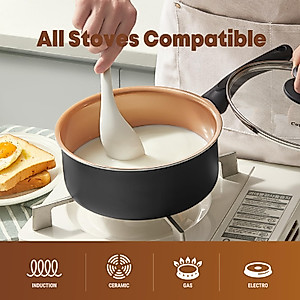 Cupertino Omlette Pan, Non Stick Frying Pan Small Copper Skillet, Egg Pan Nonstick with Healthy Coating, 100% PFOA Free, Dishwasher Safe - 8 Inch