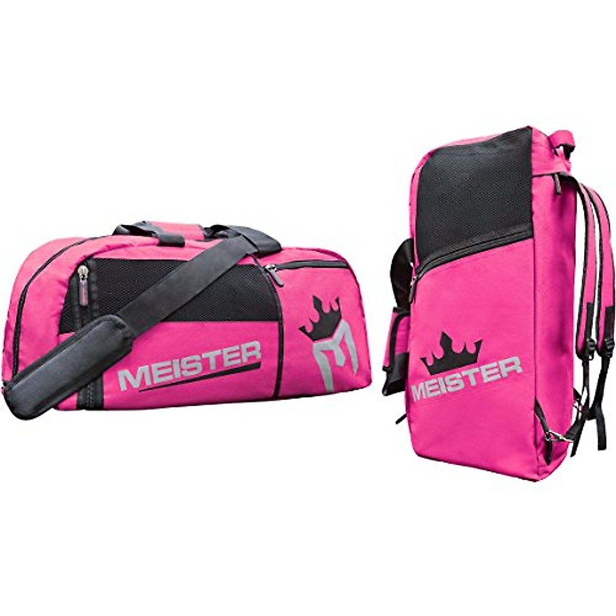 Meister Vented Convertible Duffel/Backpack Gym Bag - Ideal Carry-On - Pink 26" x 12" x 12"