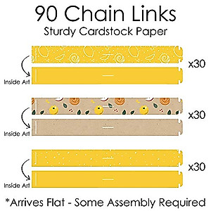 Big Dot of Happiness Sukkot - 90 Chain Links and 30 Paper Tassels Decoration Kit - Sukkah Jewish Holiday Paper Chains Garland - 21 feet