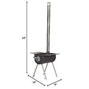 US Stove CCS14 Caribou Backpacker Portable Camp Stove - 14 Inch, Black, Small