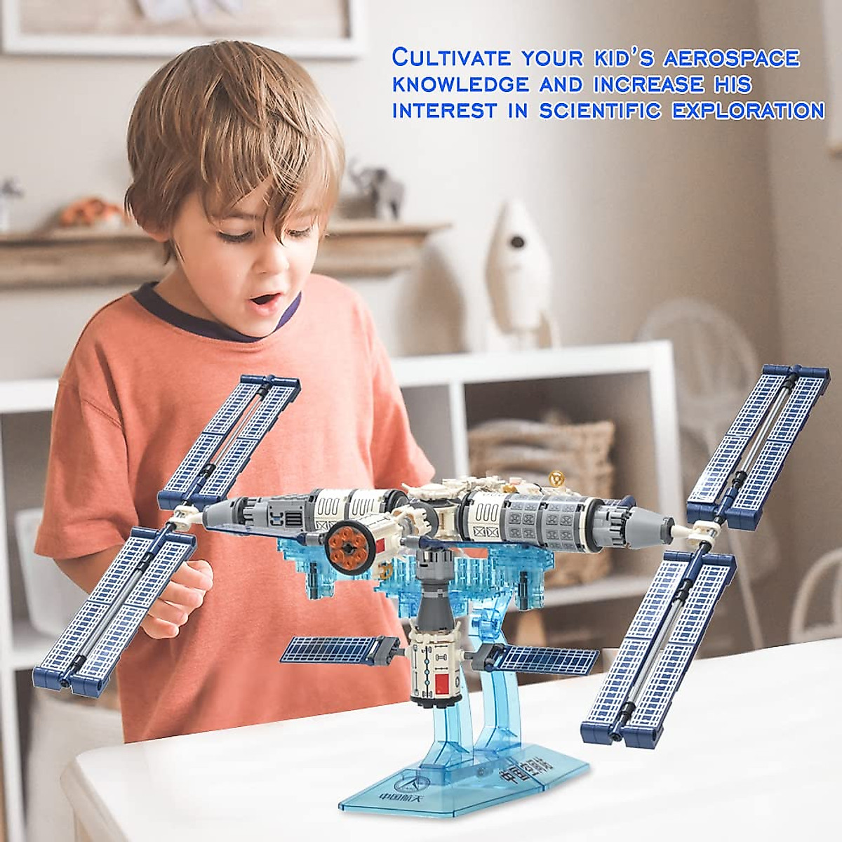 EDGKODK City International Space Station Building Toys, CNSA Tian Gong Universe Space Building Set Party Favors for Boys 8-14 (Compatible with Lego)