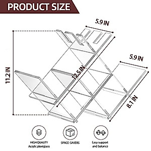 CREHNIL Small Space Acrylic Wine Rack Insert for Cabinet Built in Vertical 3 Bottle Countertop Table Top Bottle with Glass Holder Stand Modern Counter Tower Shelf