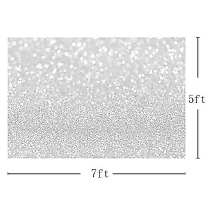 MEHOFOND Sliver Valentine Bokeh Photography Backdrop Shinny Sparkle Abstract Halos Background Galentines Day Wedding Baby Shower Birthday Party Decorations Banner Portrait Photo Booth Props 7x5ft