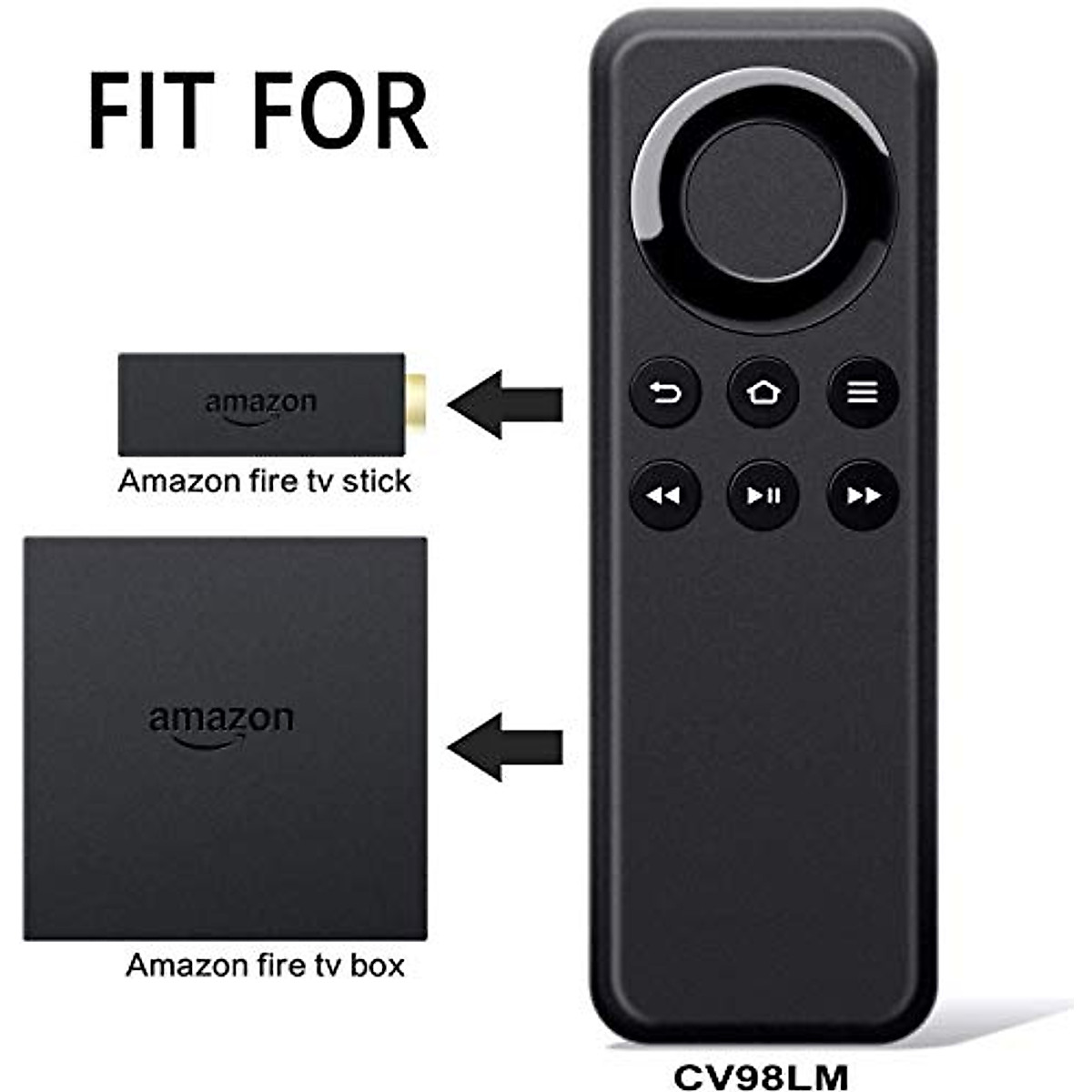 New CV98LM Replacement Remote Compatible with Amazon Fire TV Stick and Amazon Fire TV Box W87CUN CL1130 LY73PR PE59CV DV83YM CE0700 S3L46N E9L29Y EX69VW LDC9WZ A78V3N Without Voice Function