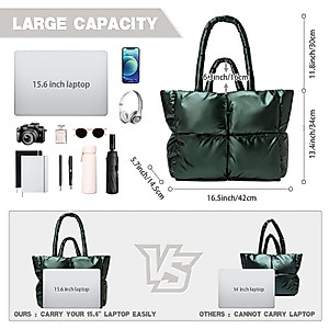 Puffer Tote Bag, Extra Large Luxury Bags for Women Unicloud Puffy Shoulder Quilted Handbag Woven Underarm Designer