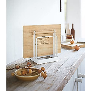 Yamazaki Home Cutting Board Stand, Water Resistant, No Assembly Req, White, One Size
